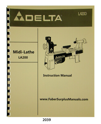 Delta Midi-Lathe Model LA200 Instructions & Parts List Manual #2039 | eBay