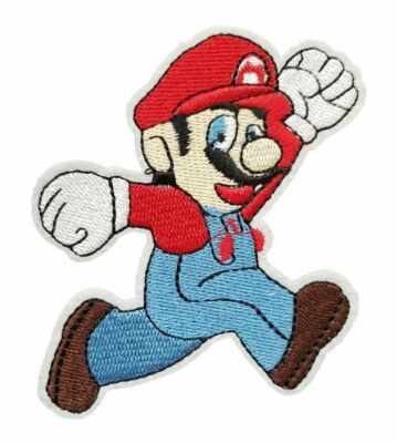 Super Mario Game Character Jumping Figure Embroidered Iron On Patch | eBay