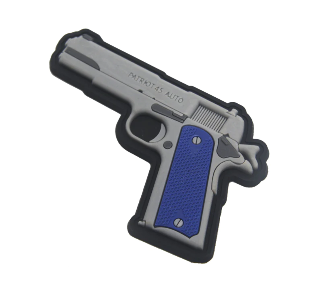 Blue Grip 3D .45 Caliber Handgun PVC Hook and Loop Morale Patch FREE ...