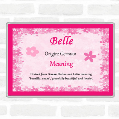 Belle Name Meaning Jumbo Fridge Magnet Pink | eBay UK