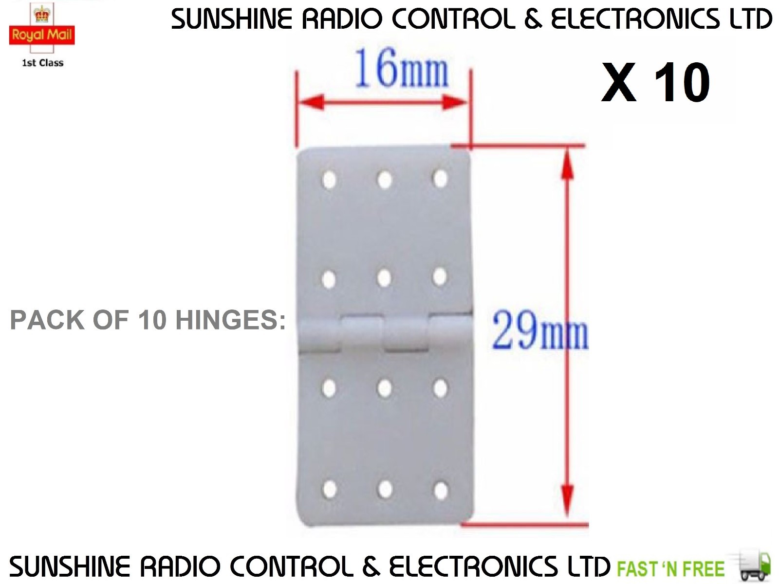 Control Surface Hinges RC Plane Rudder Elevator Aileron Flaps PK Of 10 ...