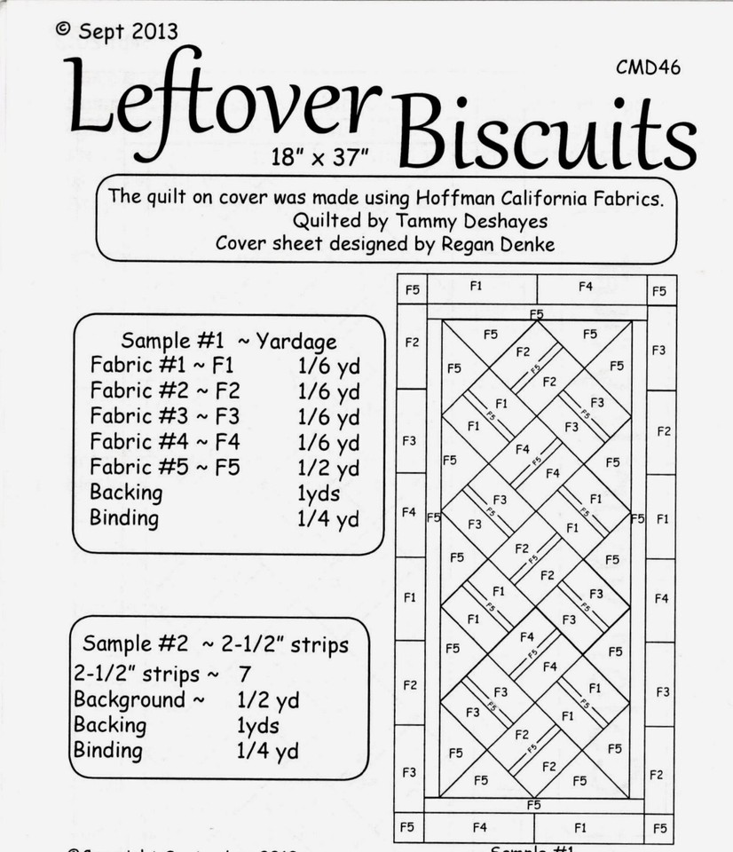 Leftover Biscuits Table Runner Quilt Pattern by Cindi McCracken Designs ...