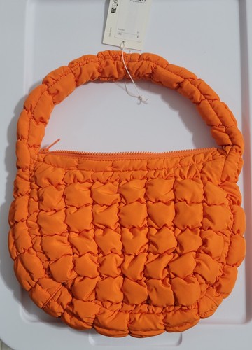 quilted puffy Orange COS large bubble bag tote purse new | eBay