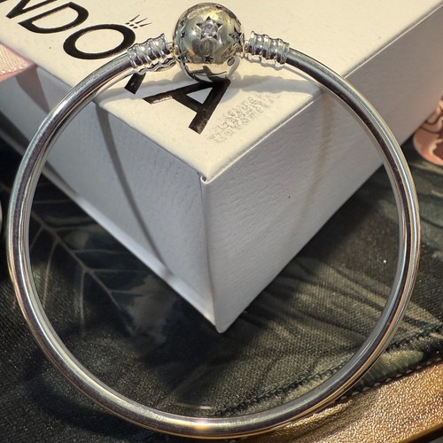 Authentic Pandora STERLING SILVER STAR BANGLE,21CM CLOSEOUT | eBay