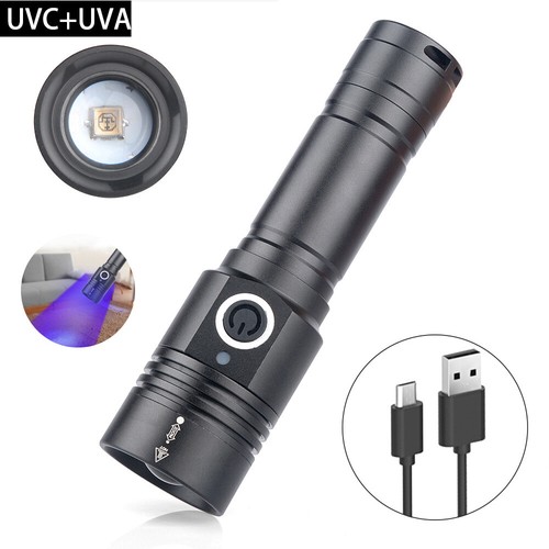 UVC Germicidal Flashlight Lamp Sterilization Torch Masks Pacifiers ...
