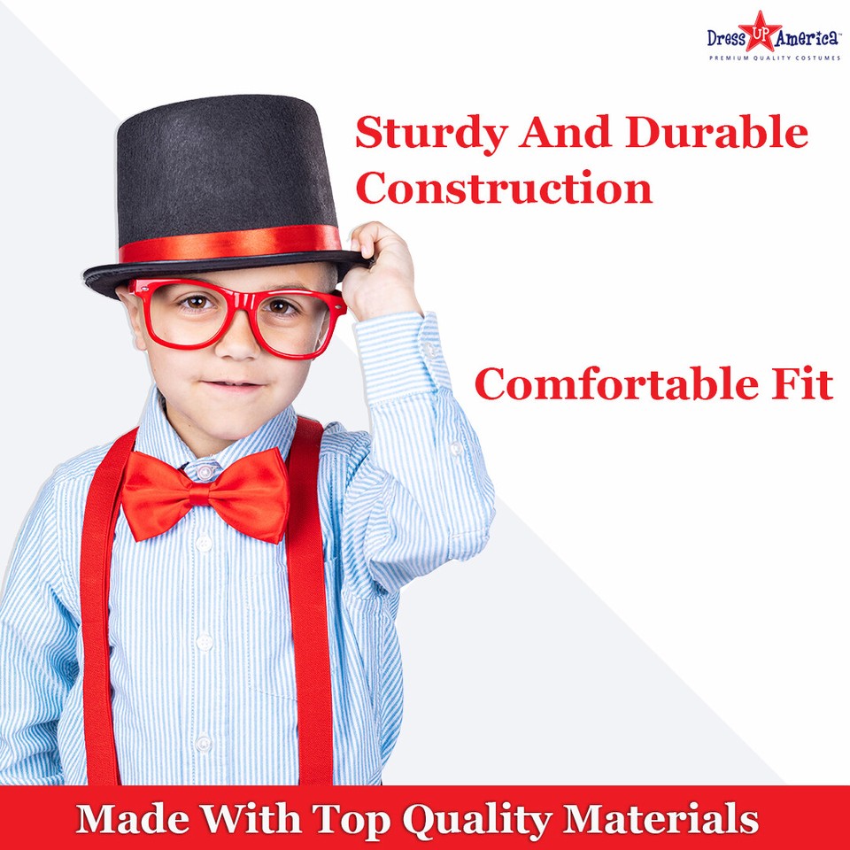 Dress Up America Top Hat For Adults - Black Felt Magician Hat With ...