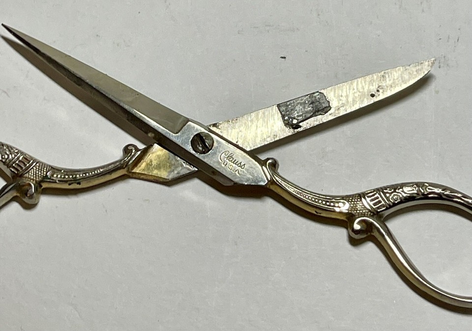 Vintage Clauss USA Steel Decorative Embroidery Scissors with case | eBay
