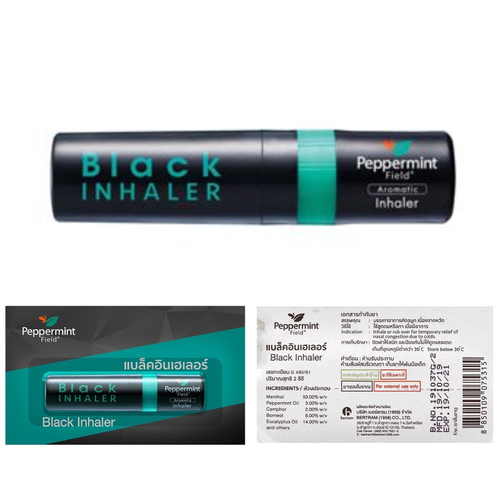 Peppermint Inhaler Field Black Nasal Relieve Cool Eucalyptus Relief ...