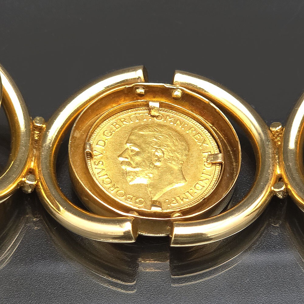 18K Gold British Full Sovereign Coins Bracelet | Bezel Set | eBay