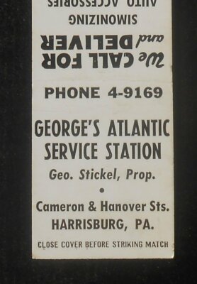 1950s George's Atlantic Gas Station Geo. Stickel Cameron & Hanover ...