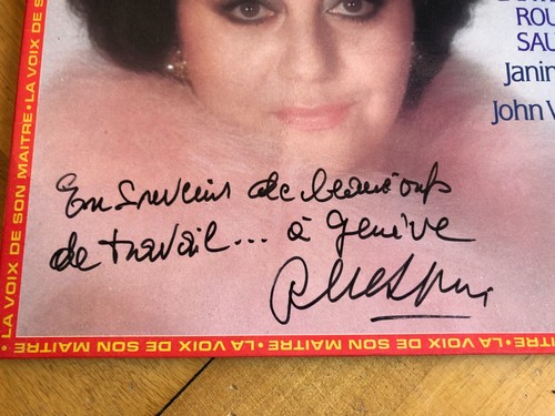 REGINE CRESPIN ORIGINAL AUTOGRAPH SIGNATURE SIGNED! RECITAL EMI RECITAL ...