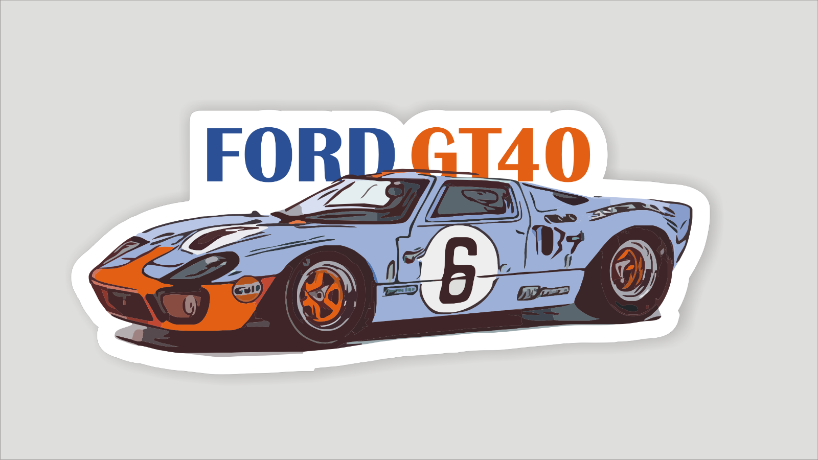 Ford GT40 decal, car sticker, GT Printed on quality vinyl & laminated ...