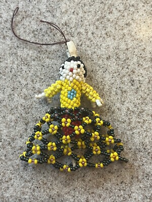 Vintage Native American Zuni Good Luck Doll W/Dress Seed Bead Rabbit ...