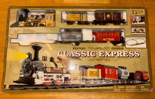 CLASSIC EXPRESS "WESTERN EXPRESS" TRAIN SET BATTERY OPERATED RAILROAD ...