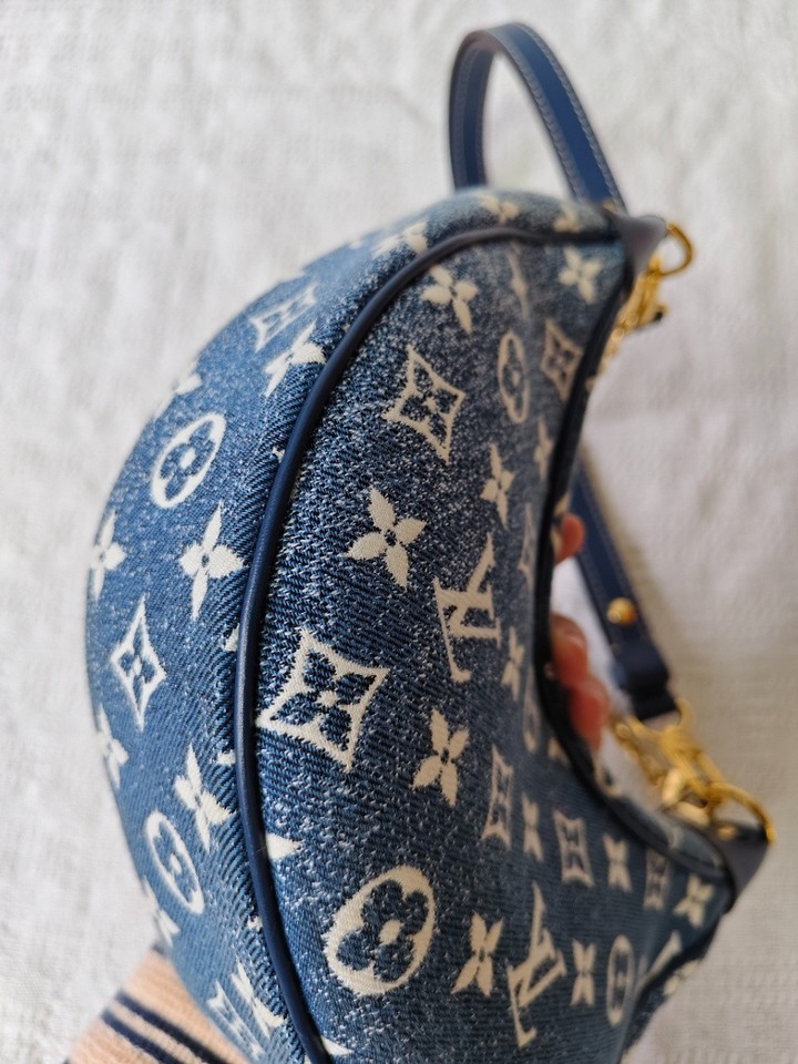 Louis Vuitton Blue Denim Monogram Loop Moon Crossbody Bag Chip | eBay
