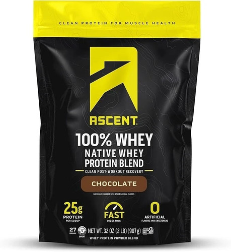 Ascent Whey Protein Powder - 100% Whey Isolate, No Additives, Chocolate ...
