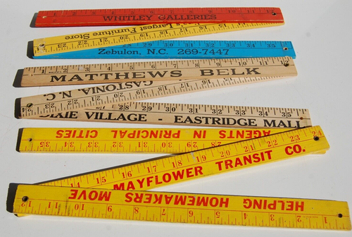 3 Vintage-Tri-Fold Folding Yardstick Ruler Mayflower Movers, Belk ...