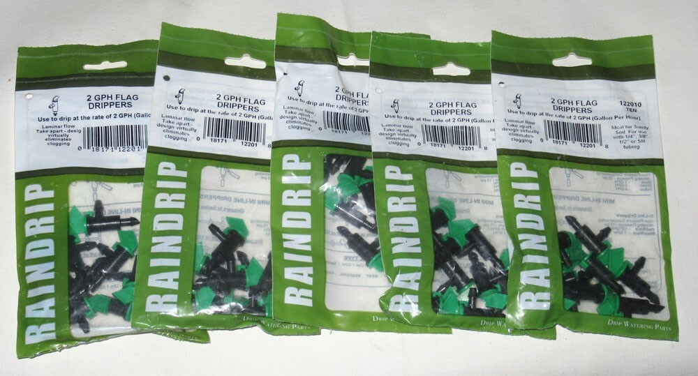 Pack of 5 Raindrip 2 GPH Flag Drippers p/n 122010 Total 50 pcs | eBay