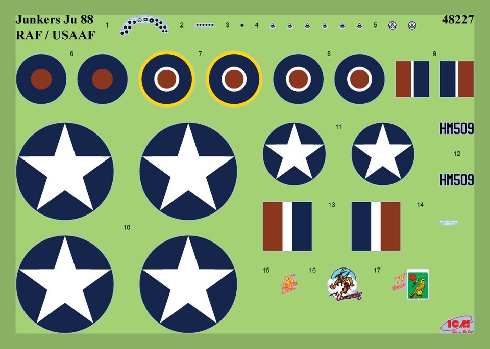 ICM 48227 - Ju 88 WWII USAAF/RAF Bomber - Aircraft 1:48 Scale Plastic ...