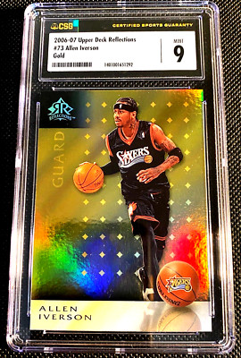 CSG 9 MINT 2006-07 UD REFLECTIONS ALLEN IVERSON GOLD PARALLEL #D /299 ...