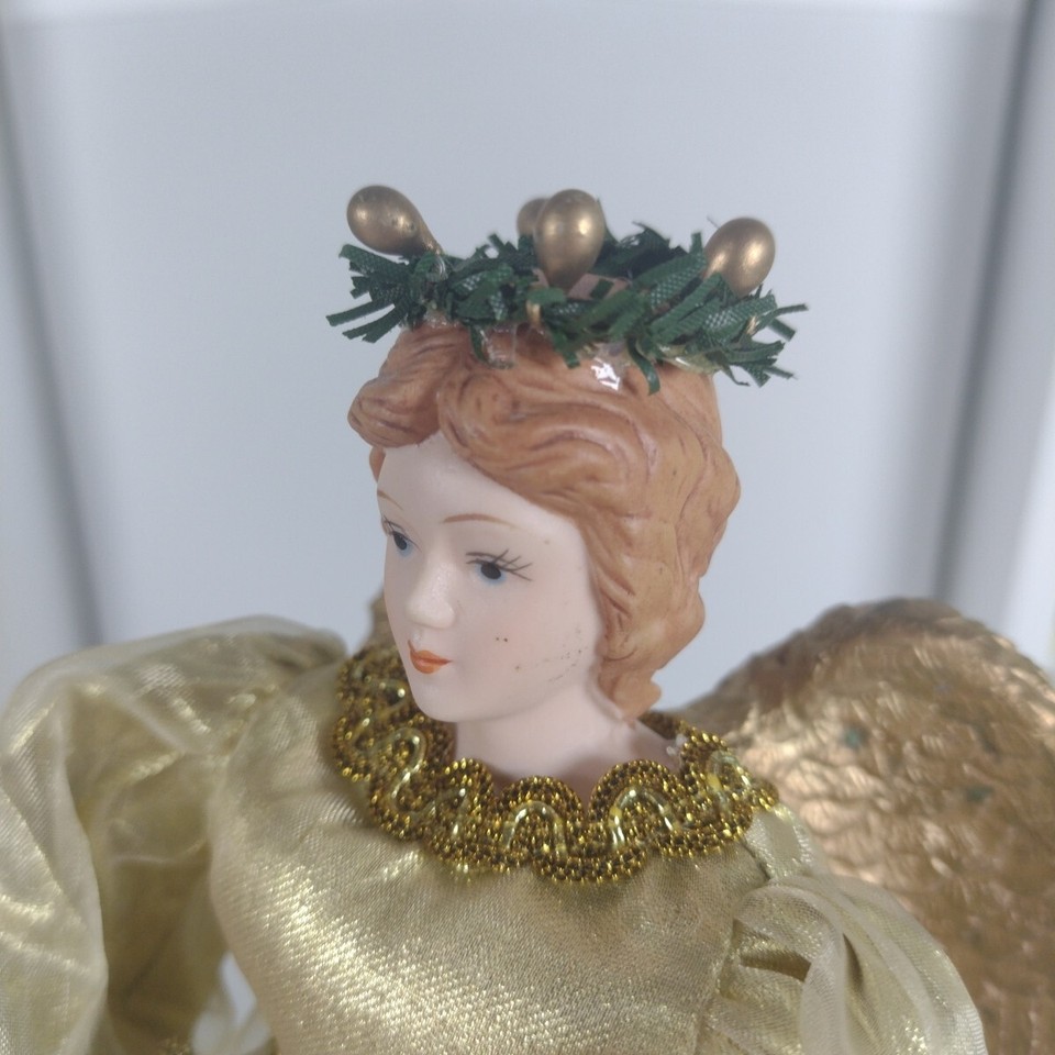 Vintage 90's St Michael M&S Gold Christmas Tree Fairy Angel Decoration ...