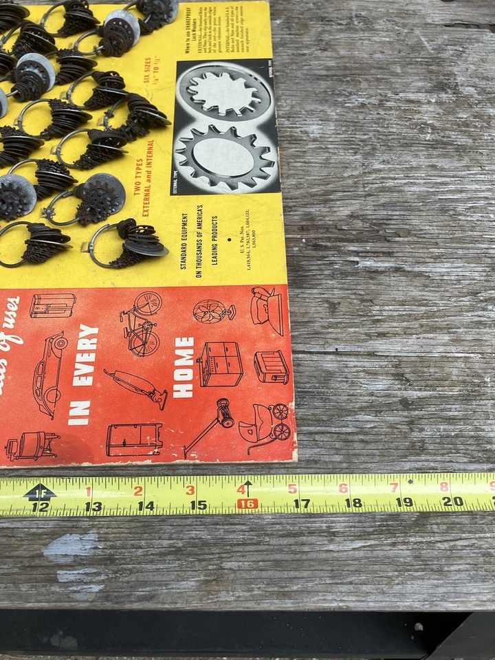 Vtg. Auto Parts Hardware Store Counter/Wall Display Sign Shakeproof ...