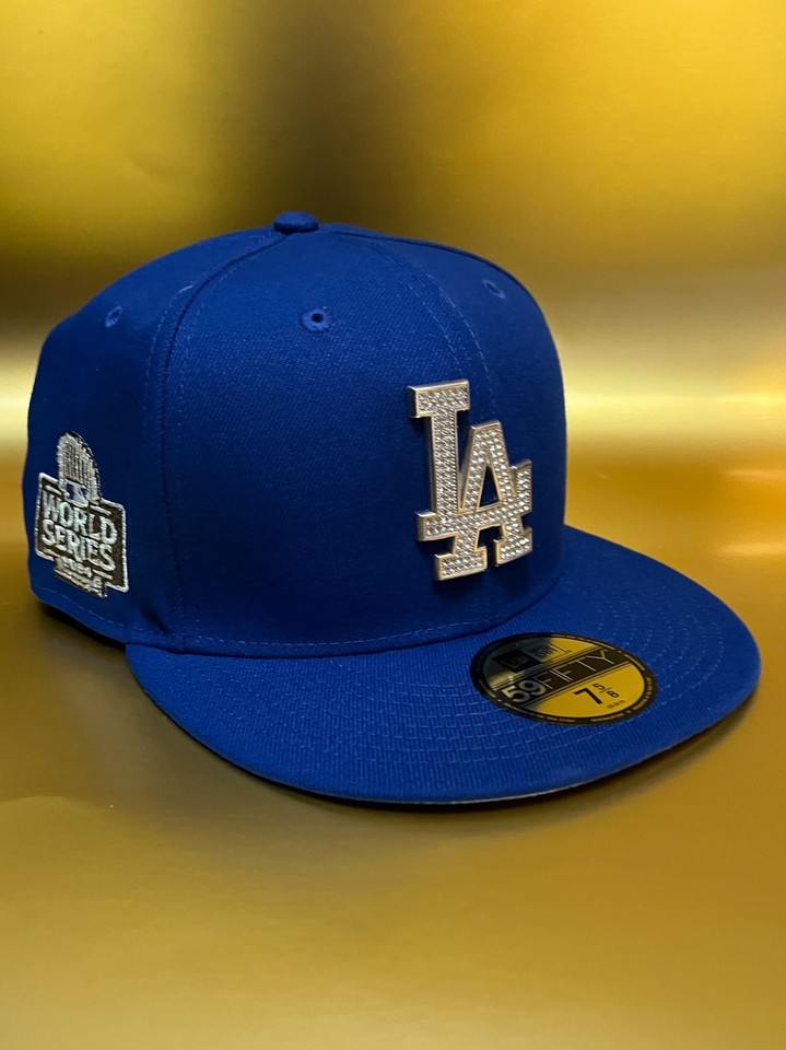 Los Angeles Dodgers Metal Logo w/ Clear Rhinestone New Era 59fifty ...