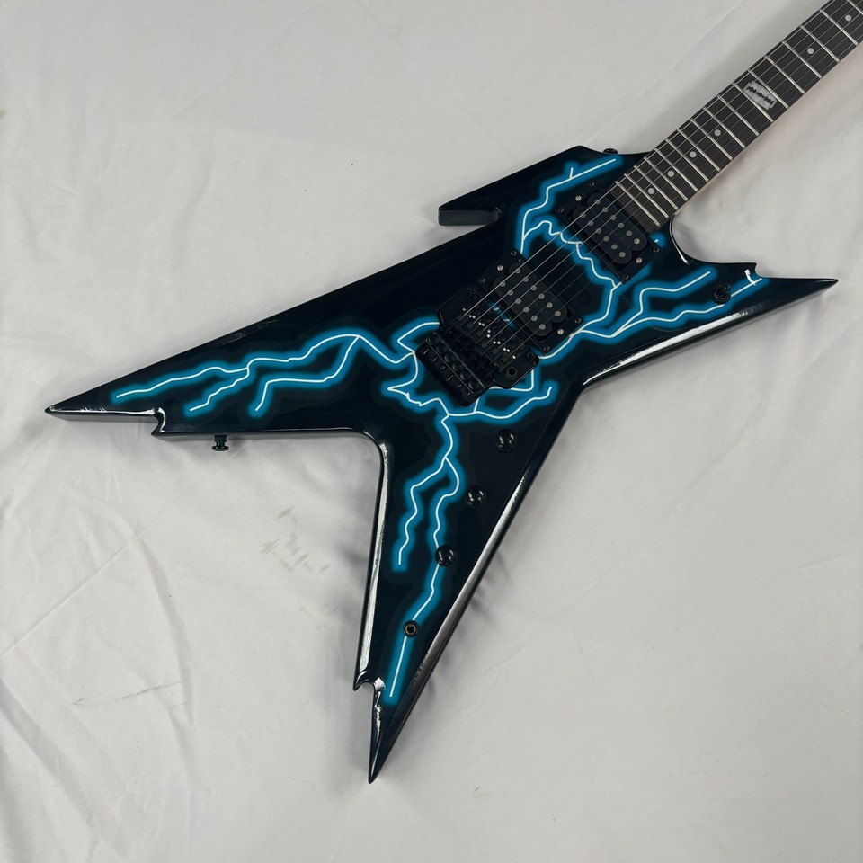 Custom X Razorback Electric Guitar Blue Tremolo Bridge HH Pickups Free ...