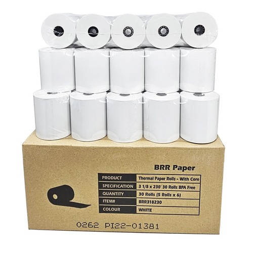 30 Rolls 3 1 | 8 in Thermal Paper Receipt Rolls | Fits Clover POS, Star ...