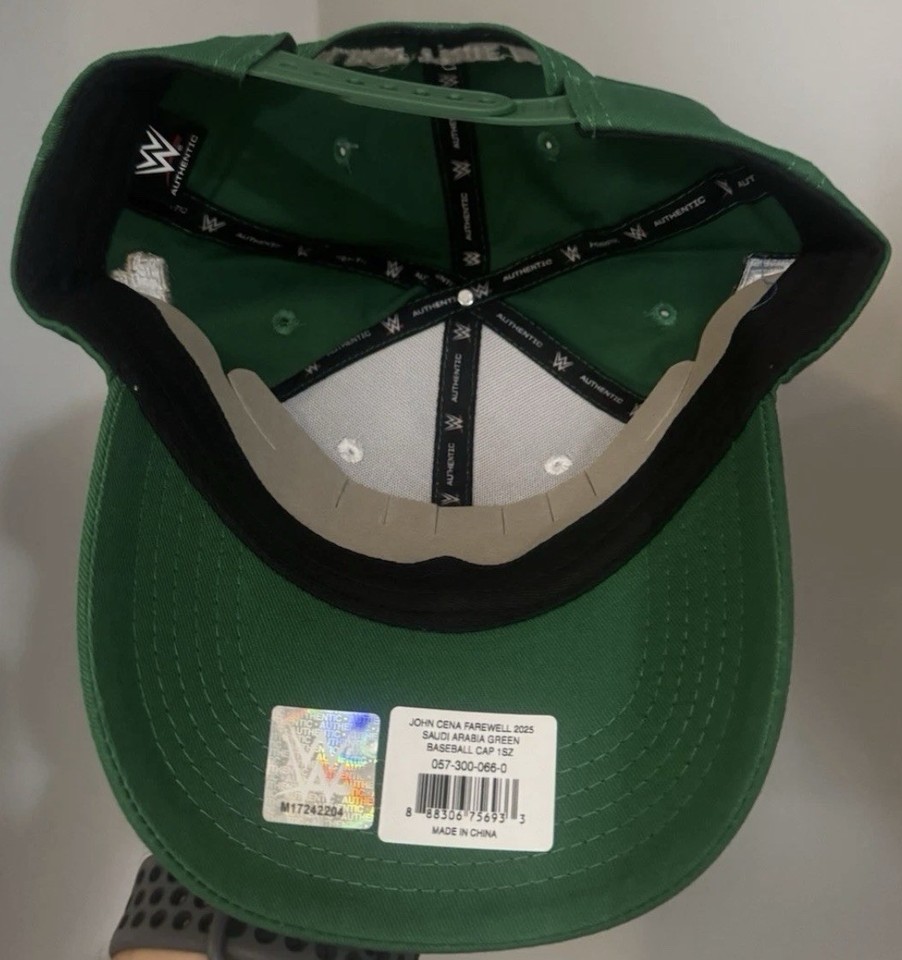 WWE Night of Champions John Cena Green Hat Cap AUTHENTIC Saudi RARE NEW ...