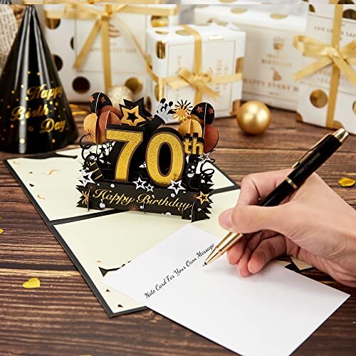 Homanga Happy 70th Birthday Pop Up Card With Note And 70th Birthday