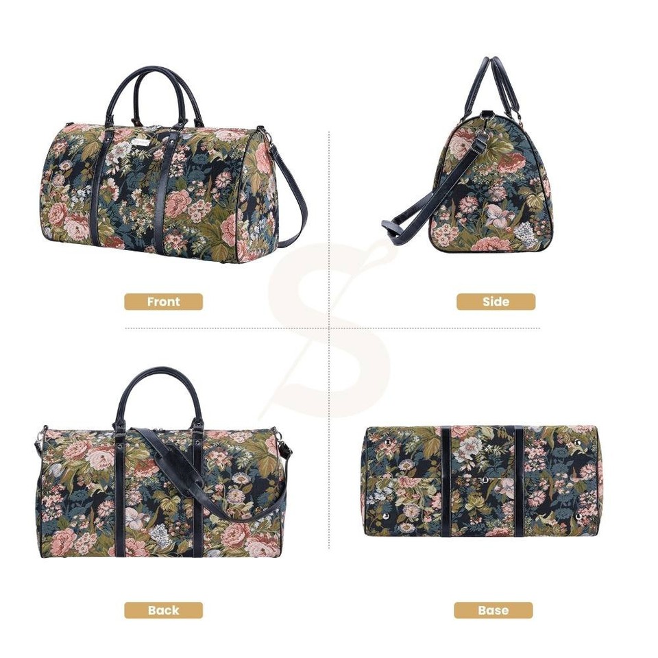Signare Tapestry Floral Peony Large Duffle Bag Overnight Bags Weekender ...