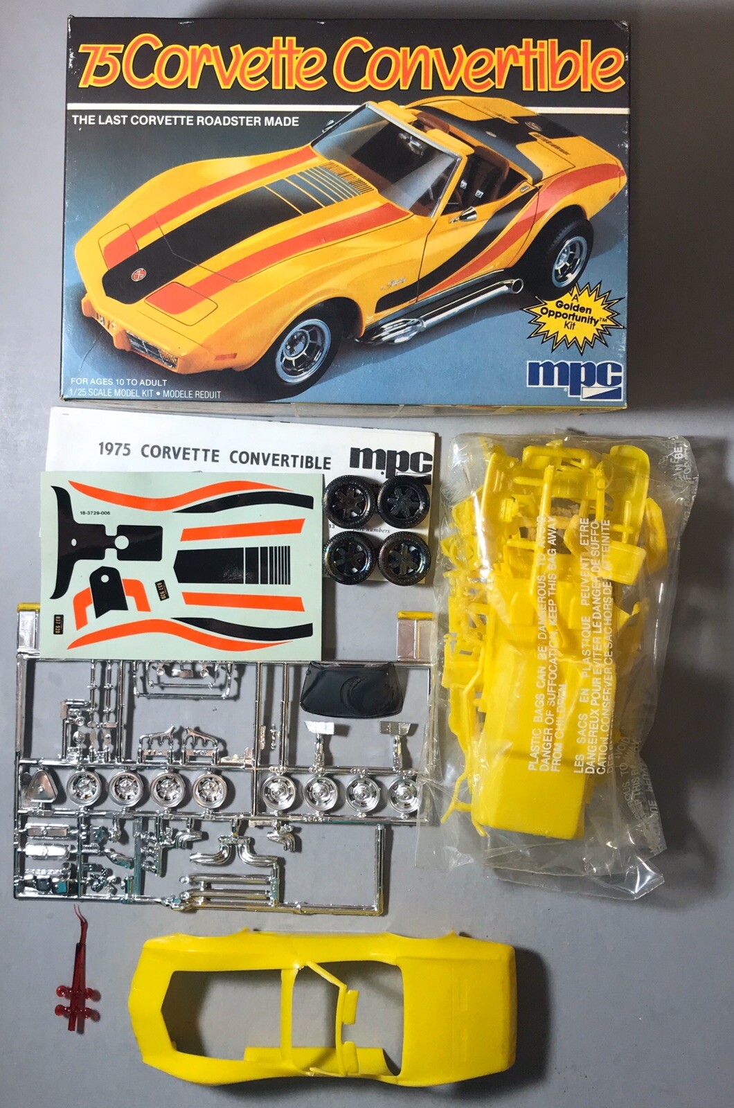 MPC '75 CORVETTE CONVERTIBLE ROADSTER MODEL 1-3729 (SP-1985) | eBay