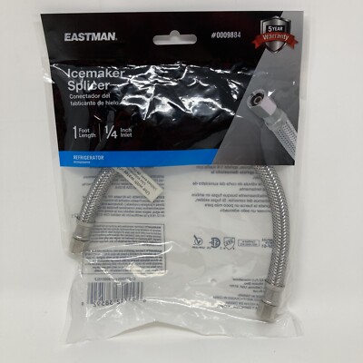 EASTMAN ICEMAKER SPLICER 1 foot 1/4 in INLET COMPRESSION STAINLESS ...
