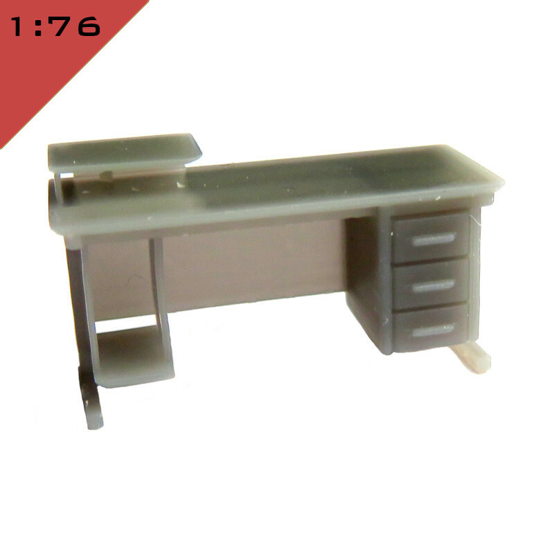1x 3D printed OFFICE DESK WITH DRAWERS 1:76, OO Model Miniature ...