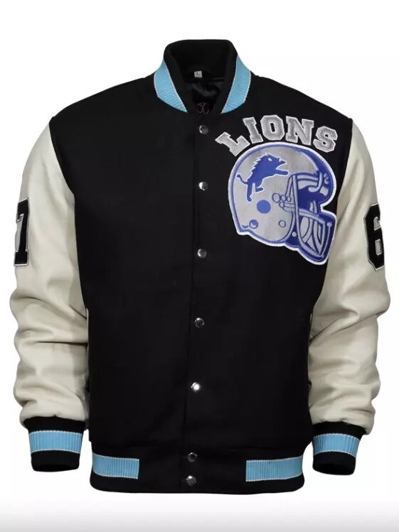 Men`s Beverly Hills Cop Axel Foley Detroit Lions Wool Varsity Letterman Jacket | eBay