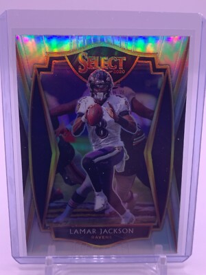 LAMAR JACKSON 2020 Panini Select Premier Level SILVER PRIZM Baltimore ...