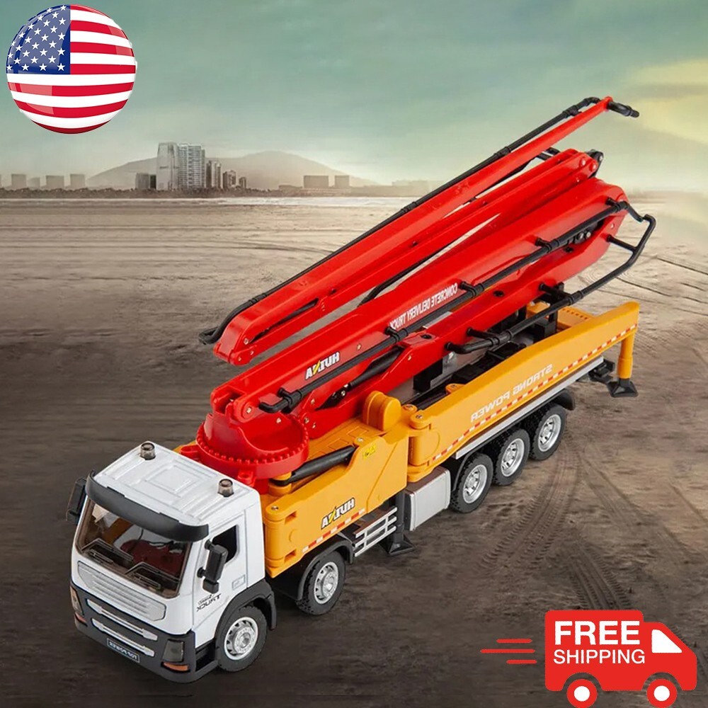 Diecast Construction 1:50 Concrete Pump Truck Toys Kids Boys ...