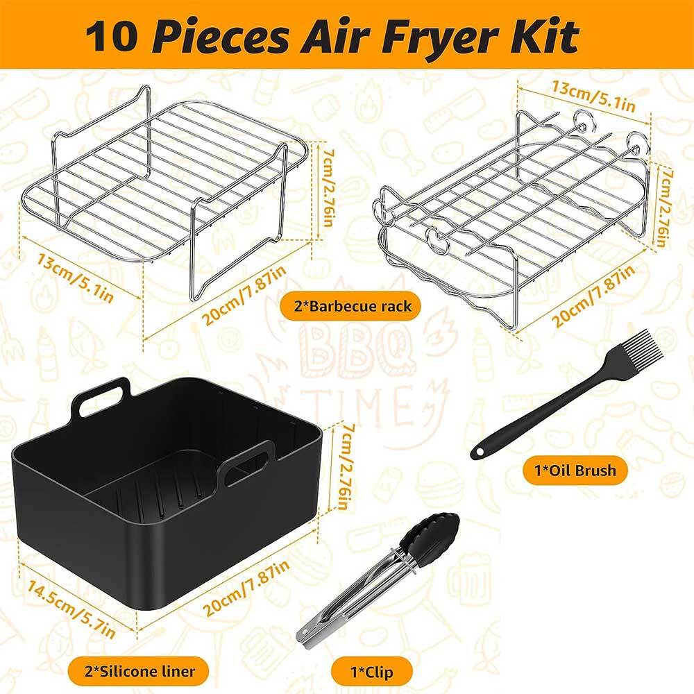 10x Air Fryer Racks Accessories For Ninja Dual AF300UK AF400UK w/ Oil ...