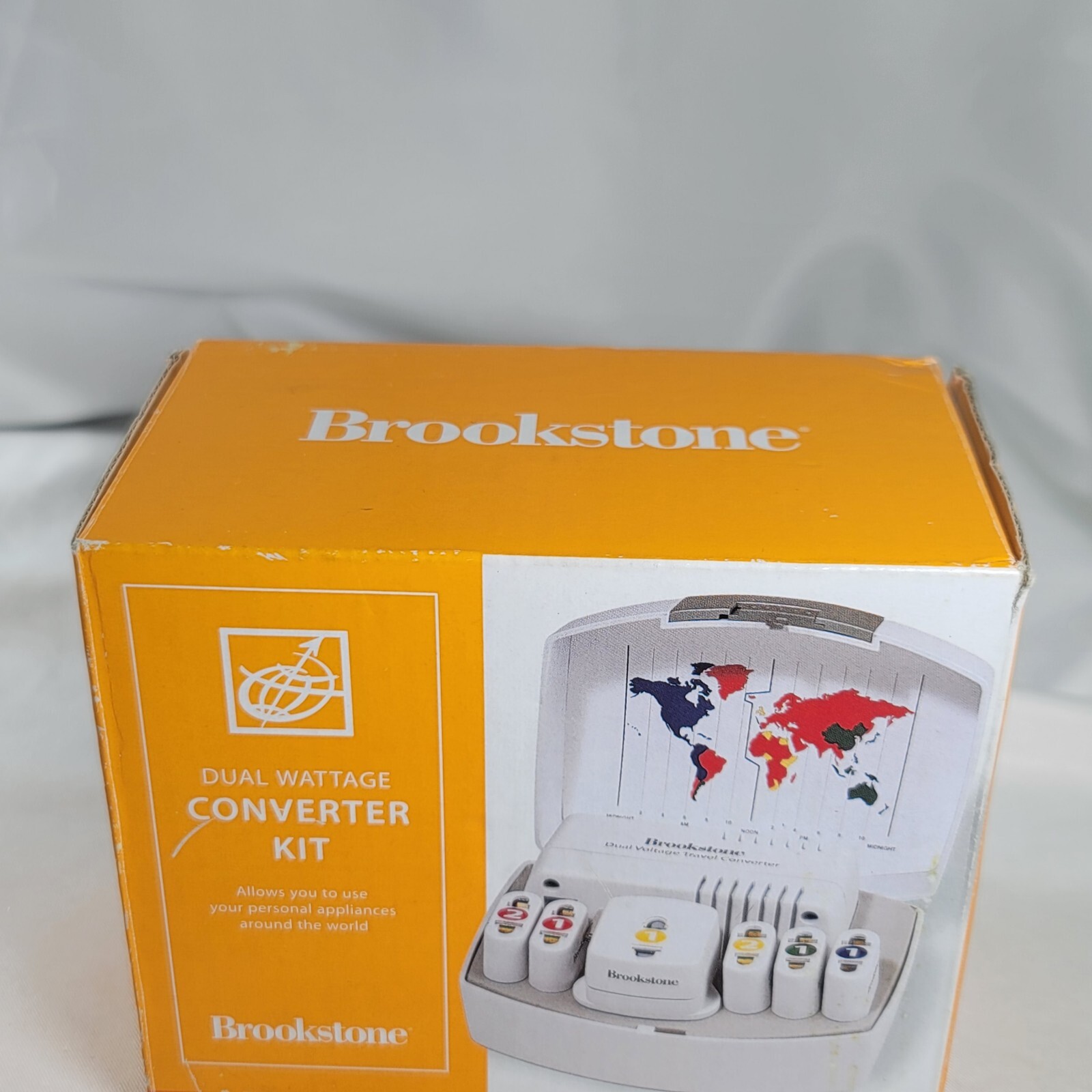 Brookstone Dual Wattage Converter Kit Travel Voltage Adapter Plugs 1800 ...
