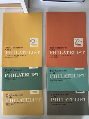 The Collectors Club Philatelist 1971 Full year set of 6 Issues. Vol 50 ...