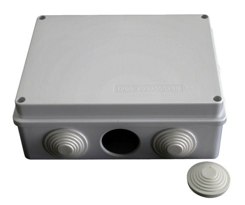 200 x 155 x 80mm ABS Plastic Electrical Junction Box IP65 Waterproof ...
