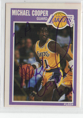 Michael Cooper 1989-90 Fleer authentic autographed card Los Angeles ...