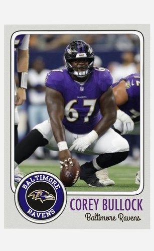 Corey Bullock Novelty Football Card! Baltimore Ravens | eBay