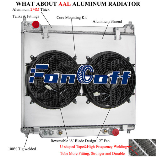 3 Row Radiator Shroud Fan For 95-97 Ford F250 F350 F59 7.3L Powerstroke ...