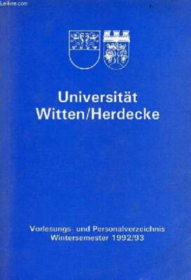 Universität Witten/Herdecke vorlesungs - und personalverzeichnis | eBay