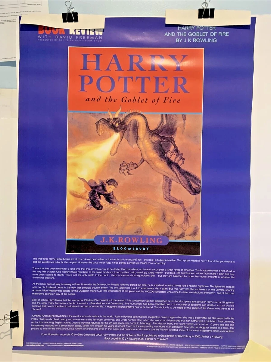 Harry Potter And The Goblet Of Fire Book Poster