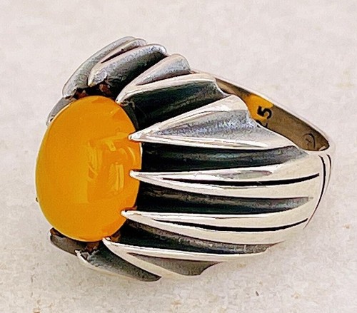 Amulet Taweez for Protection Men Ring Natural Sharf Shams Dua Yellow ...