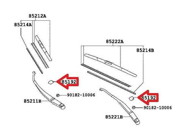 07-14 TOYOTA FJ CRUISER FRONT WIPER ARM HEAD BOLT COVER CAP OEM QTY 1 ...