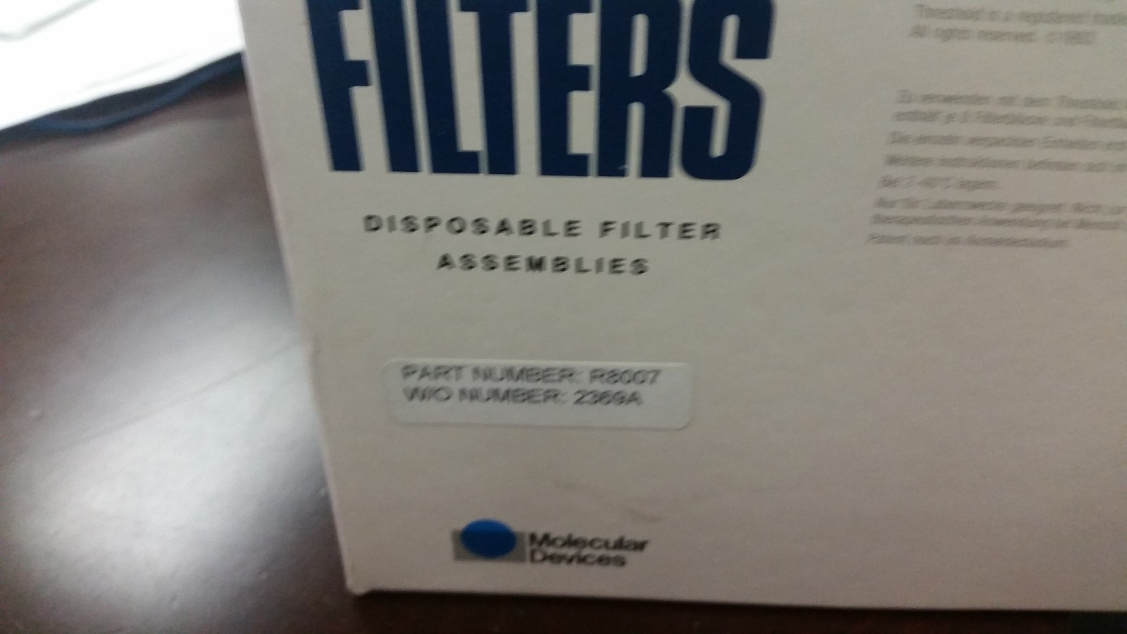 New Lot of 8 Molecular Devices R8007 Threshold Disposable Filter ...